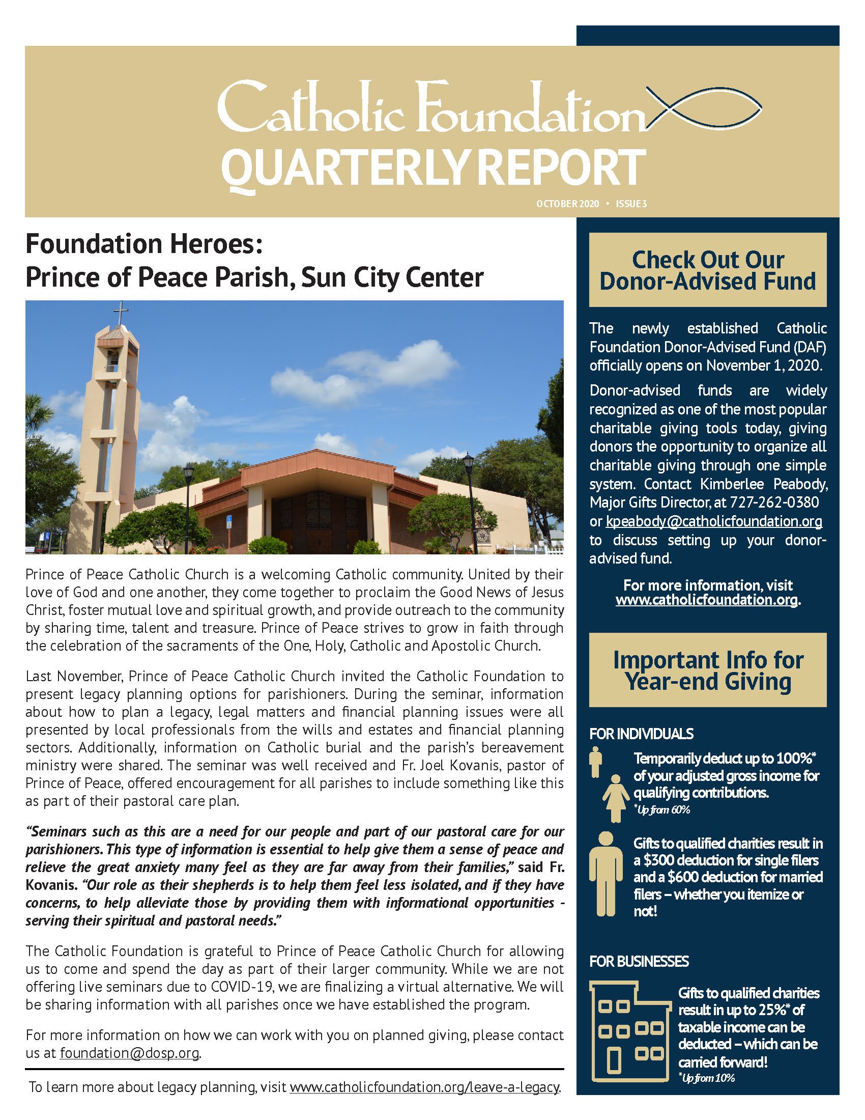 Quarterly Newsletters – Catholic Foundation