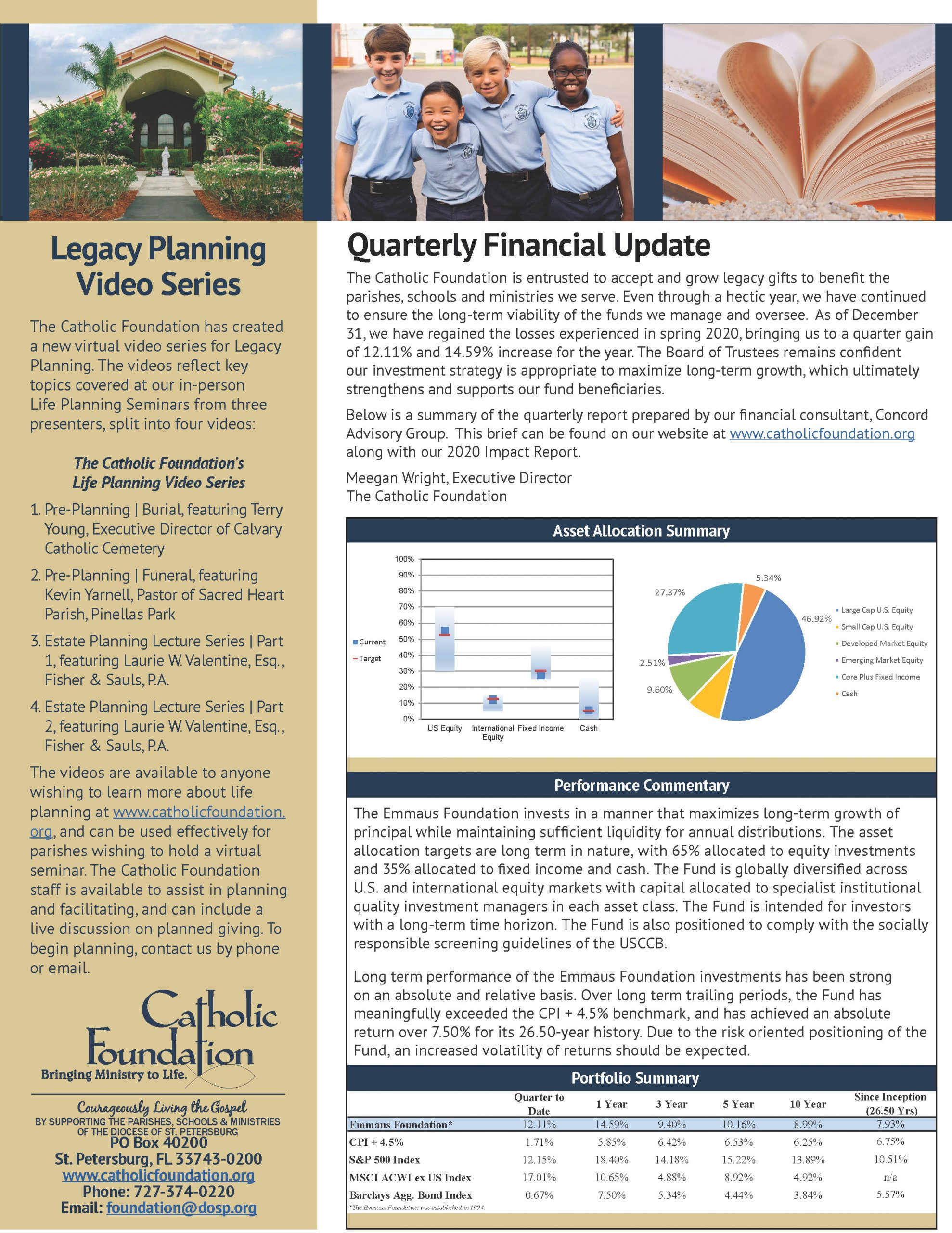 Quarterly Newsletters – Catholic Foundation