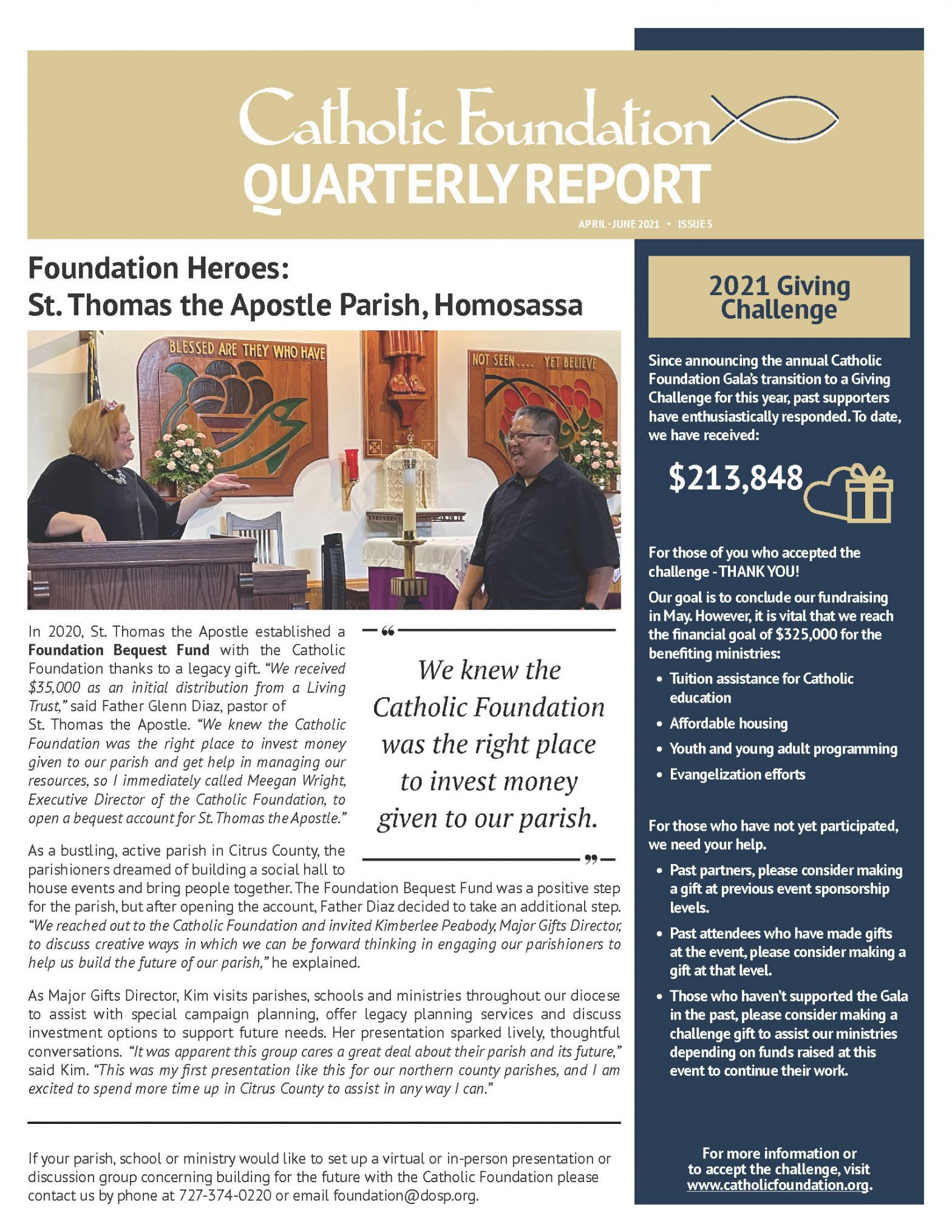 Quarterly Newsletters – Catholic Foundation