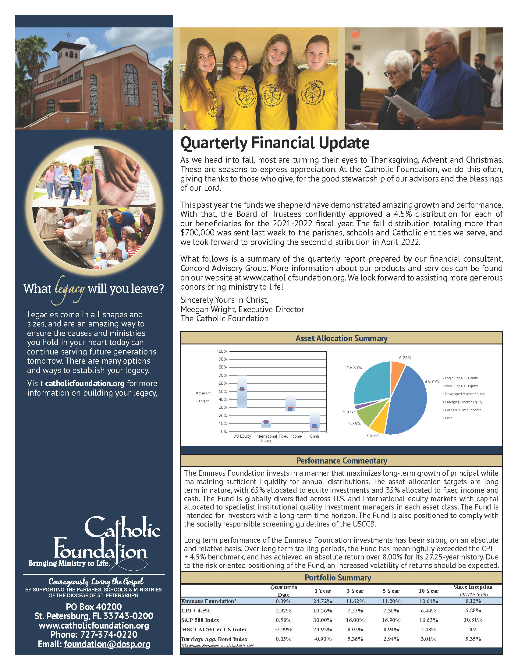 Quarterly Newsletters – Catholic Foundation
